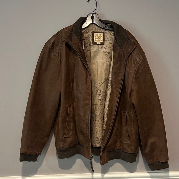 Jos. A. Bank | Jackets & Coats | Jos A Bank Rich Brown Leather Bomber ...